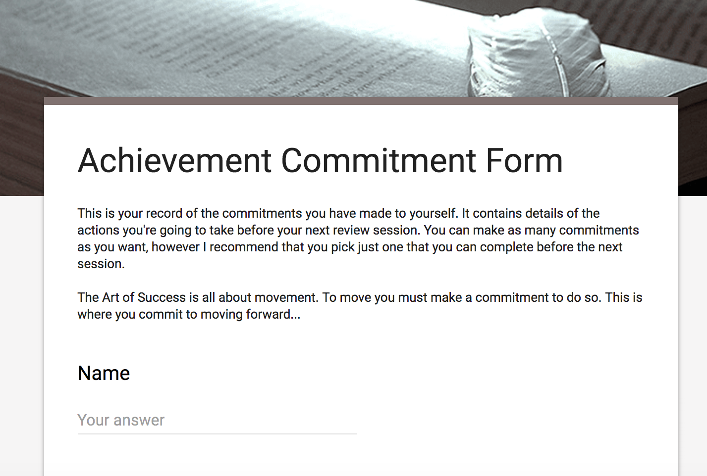 Commitment Form - John